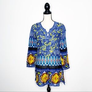 Vintage | Tops | Simi Bohemian Embroidered Patterned Tunic Dress Sm ...